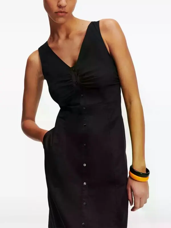 Karl Lagerfeld Sleeveless V-neck Cotton Maxi Dress