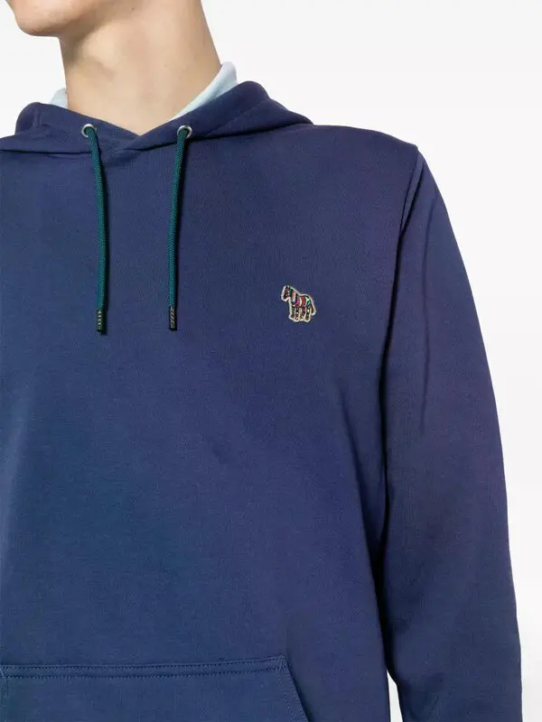 Paul Smith Zebra Logo Organic Cotton Hoodie - Blue