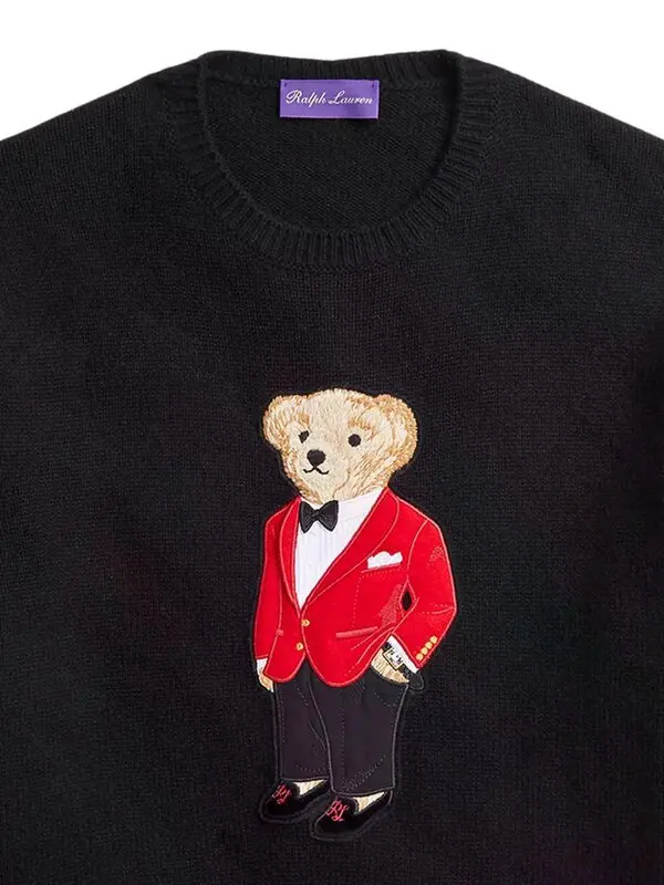 Ralph Lauren Purple Label Embroidered Polo Bear Crew Neck Jumper