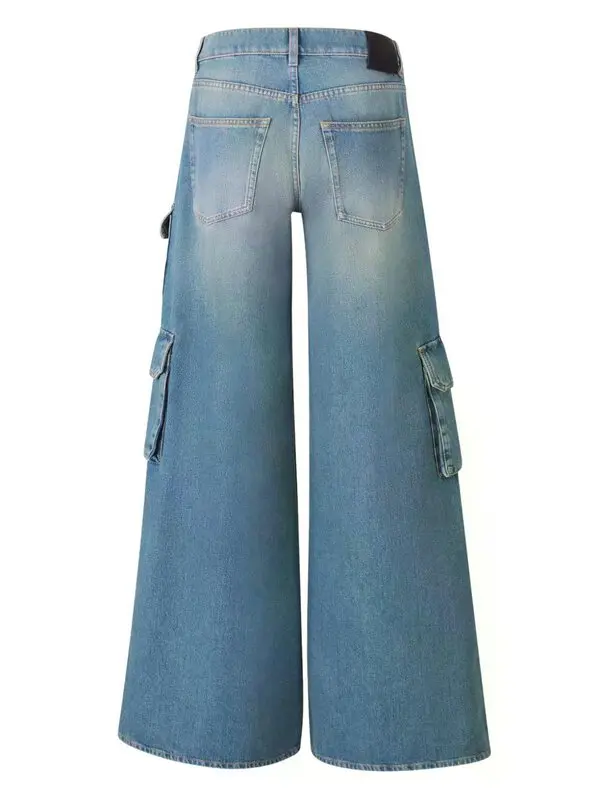 Off-White Logo-embroidered Cargo Jeans - Blue