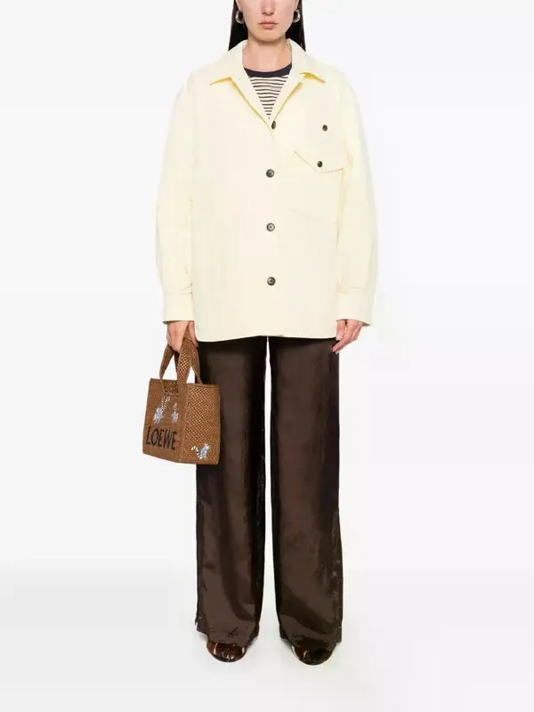 Aspesi Satin Wide-leg Trousers - Brown
