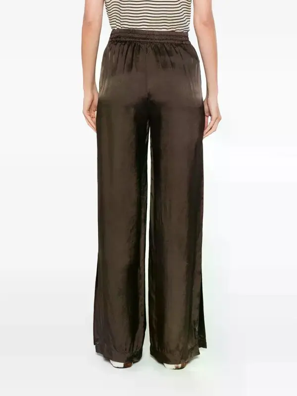 Aspesi Satin Wide-leg Trousers - Brown