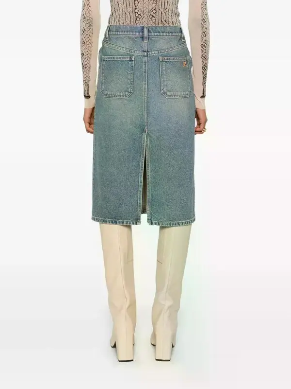 COURREGES Denim Midi Skirt - Blue