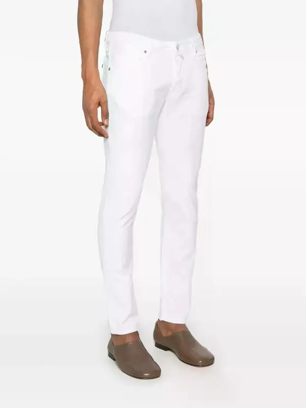 Incotex Logo-patch Tapered Trousers - White