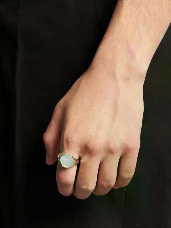 Emanuele Bicocchi Hex Signet Ring With Mother-of-pearl - Silver