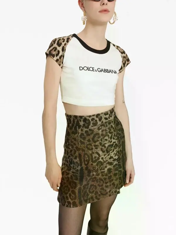 Dolce & Gabbana Leopard-print High-waisted Mini Skirt