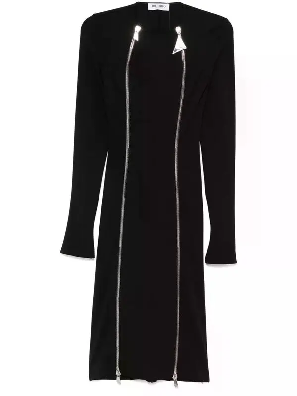 Attico Zip-fastening Midi Dress - Black