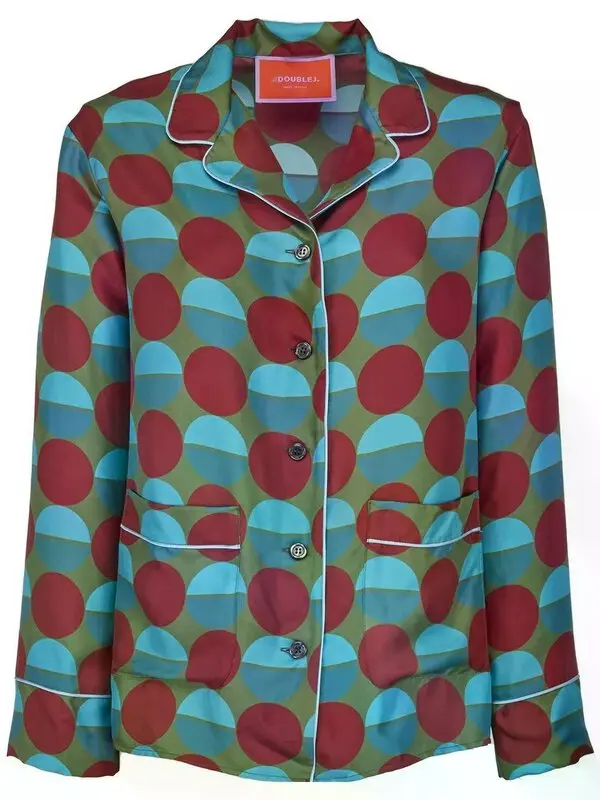 La DoubleJ Graphic-print Silk Pyjama Set - Blue