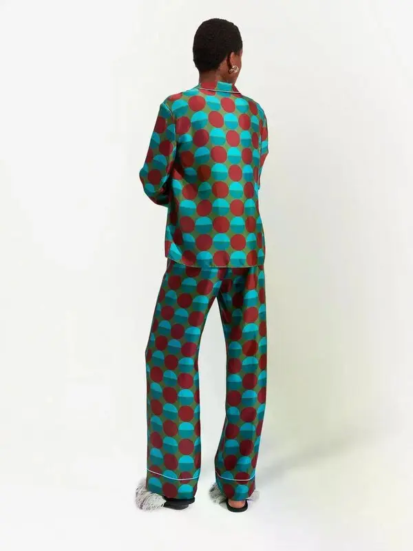 La DoubleJ Graphic-print Silk Pyjama Set