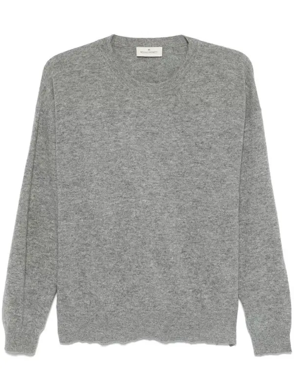 Bruno Manetti Ribbed Knit Crew Neck Sweater - Grey