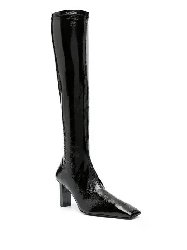 COURREGES 80mm Knee-high Leather Boots