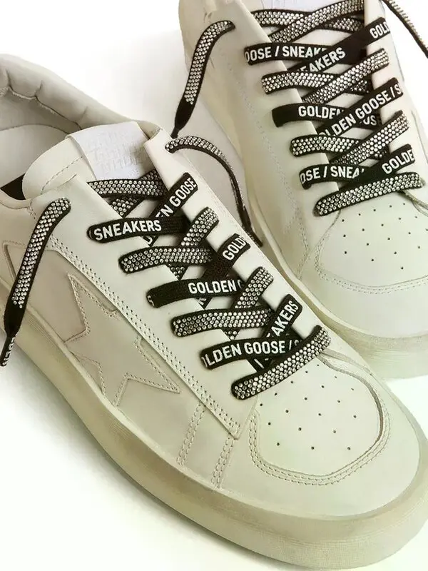 GOLDEN GOOSE Logo Print Shoelaces - Black