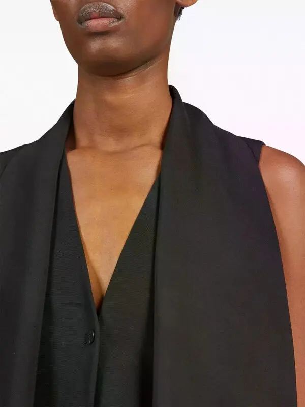 FERRAGAMO Virgin Wool Sash Detail V-neck Waistcoat