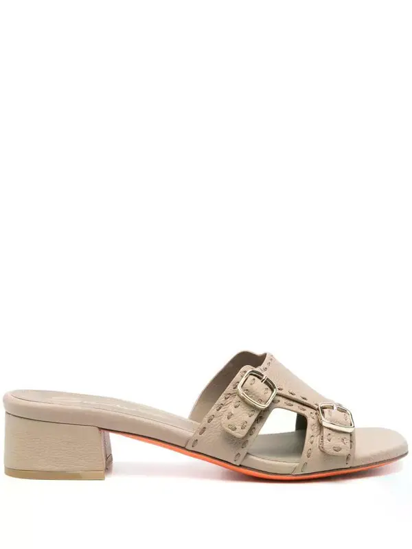 Santoni Buckle-detail Leather Sandals