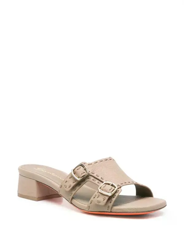 Santoni Buckle-detail Leather Sandals