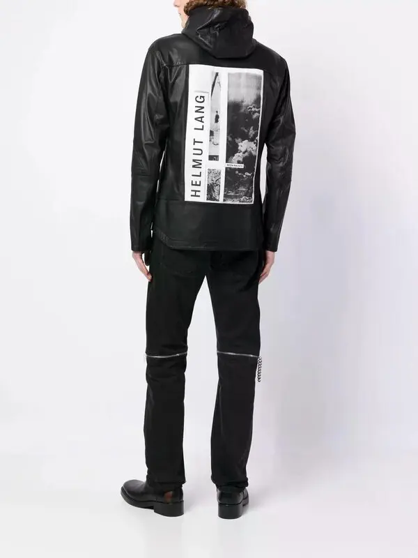 Helmut Lang Photograph Print Leather Jacket