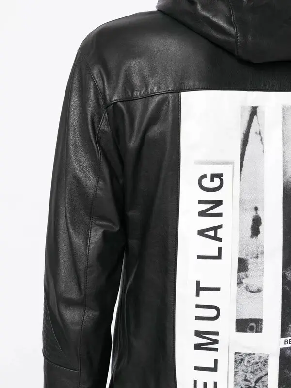 Helmut Lang Photograph Print Leather Jacket