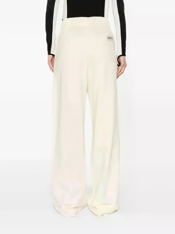 Moncler Cotton Wide-leg Track Pants - Neutrals
