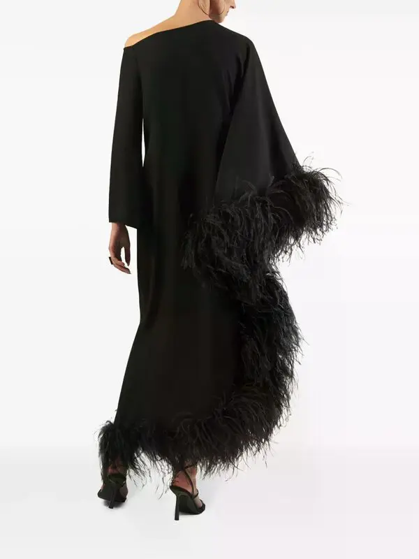 TALLER MARMO Feather-trimmed Maxi Dress