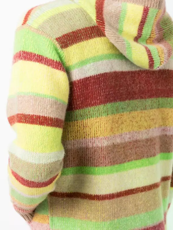 THE ELDER STATESMAN Multi-stripe Zip-up Hoodie