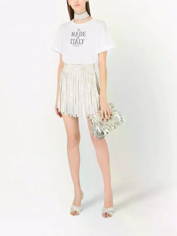 Dolce & Gabbana Fringed Mordore Clutch Bag - Silver