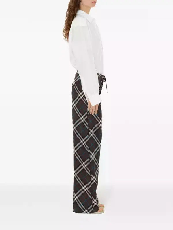Burberry Check Pattern Silk Trousers