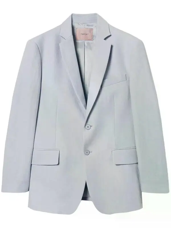 TWINSET Twill Single-breasted Blazer - Grey
