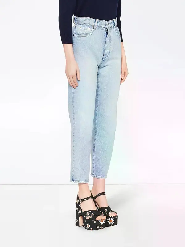 Miu Miu High-waisted Straight-leg Cropped Jeans