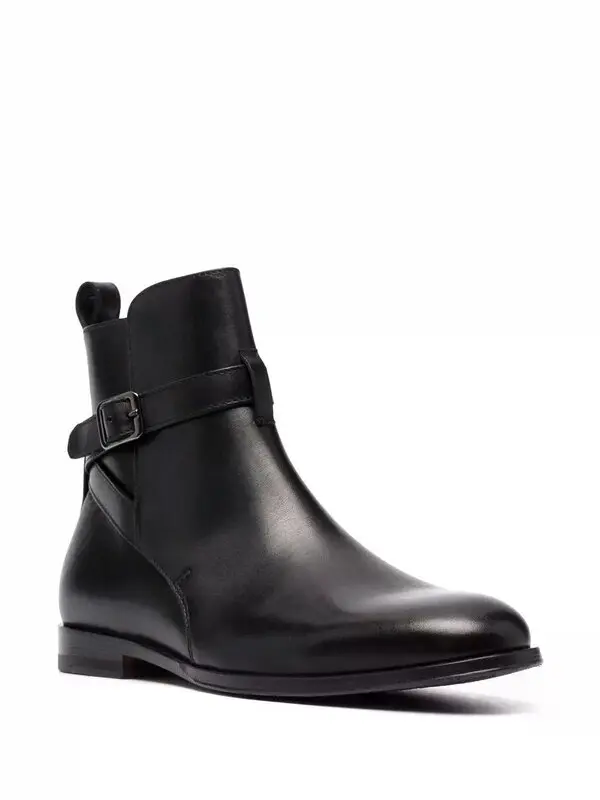 SCAROSSO Lara Buckled Ankle Boots - Black