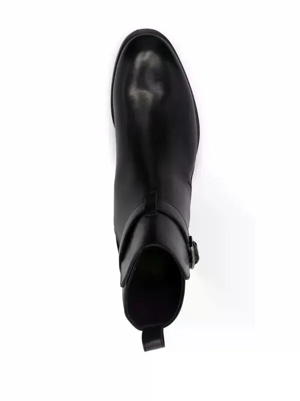 SCAROSSO Lara Buckled Ankle Boots - Black
