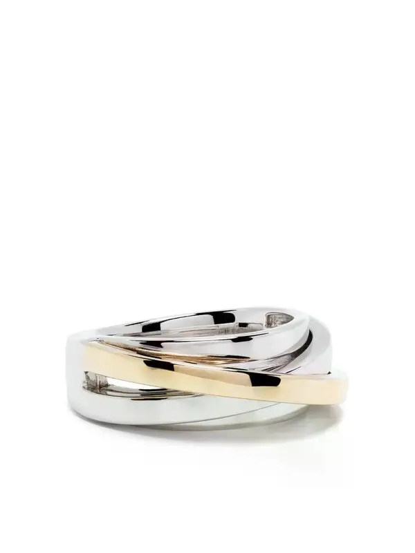 Tom Wood Orb Slim Duo Ring In 9kt Gold And Sterling - Silver