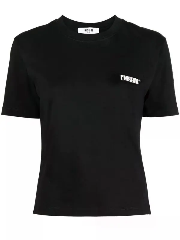 MSGM Logo-patch Short-sleeve T-shirt - Black