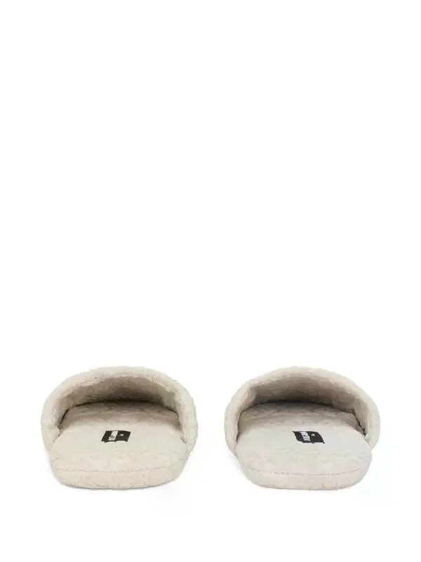 Dolce & Gabbana Logo Embroidered Slippers - Neutrals