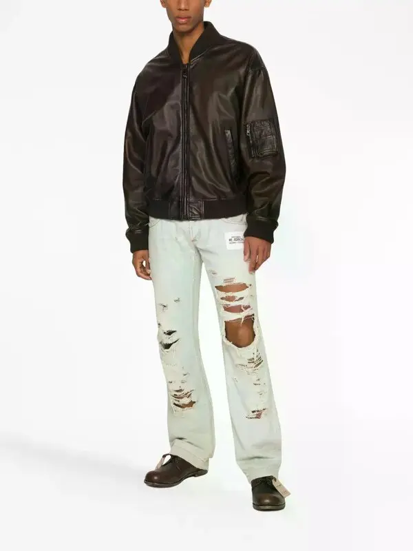 Dolce & Gabbana Lambskin Bomber Jacket - Brown