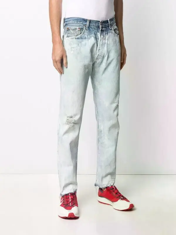 GALLERY DEPT. Mid-rise Straight-leg Bleached Jeans - Blue