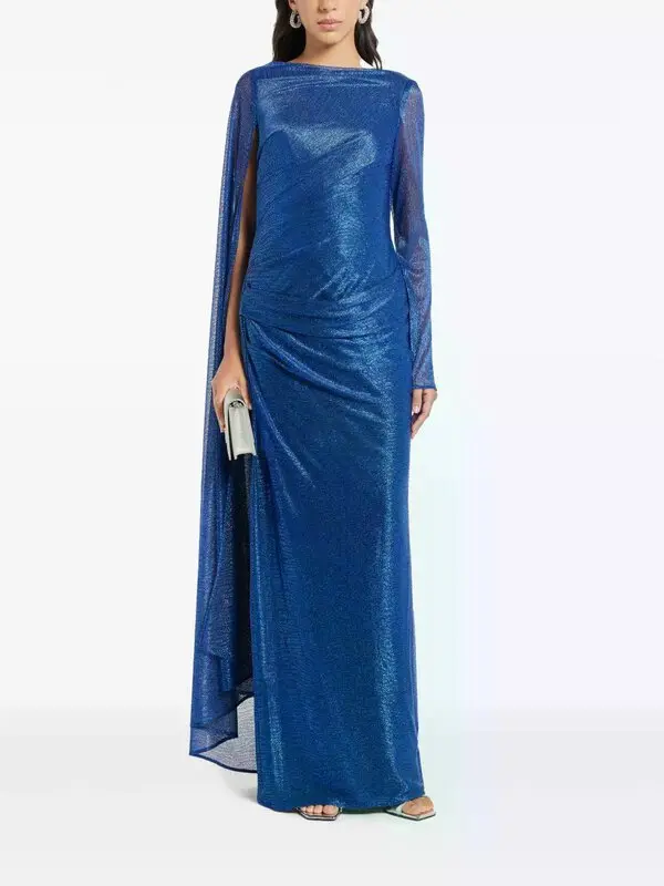 Talbot Runhof Metallic Draped Gown