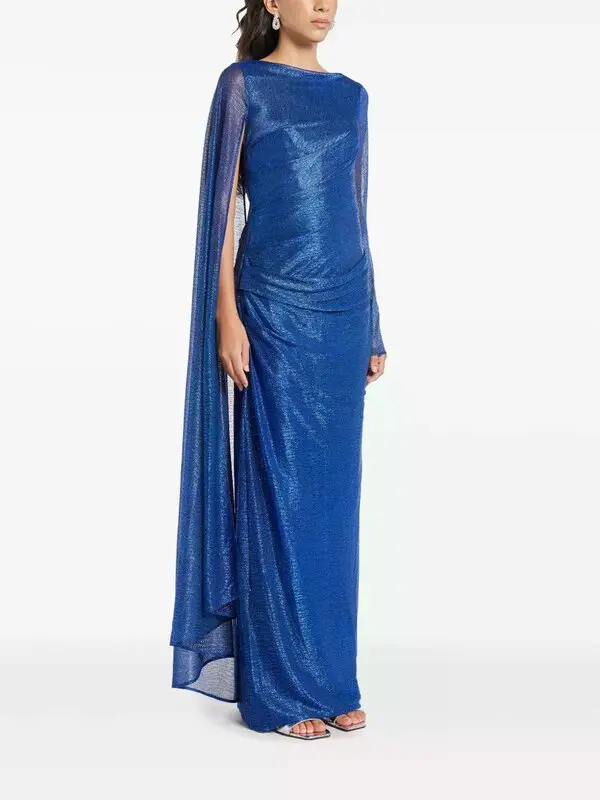 Talbot Runhof Metallic Draped Gown
