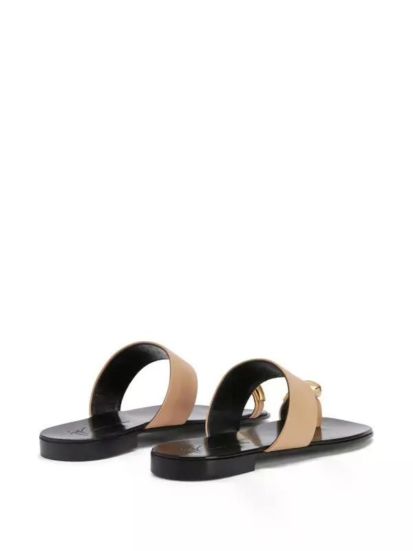 GIUSEPPE ZANOTTI Norbert Leather Toe-loop Sandals - Brown