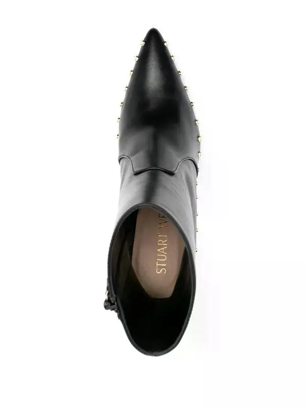 STUART WEITZMAN Embellished Leather Ankle Boots
