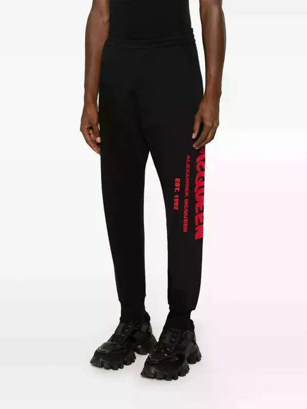 Alexander McQueen Graffiti Cotton Track Pants
