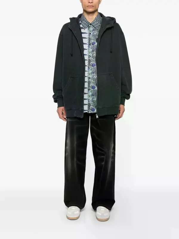 MAISON MARGIELA Embroidered Logo Hoodie - Grey