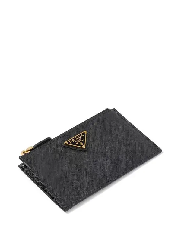 Prada Leather Logo-plaque Card Holder - Black