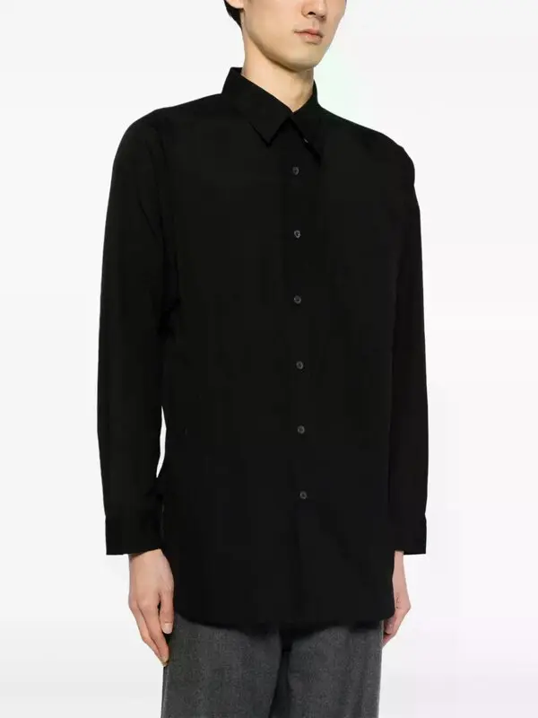 Yohji Yamamoto Asymmetric-collar Cotton Shirt