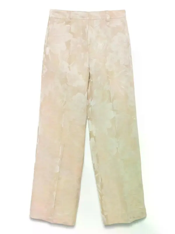 Incotex Jacquard Floral Trousers - Neutrals