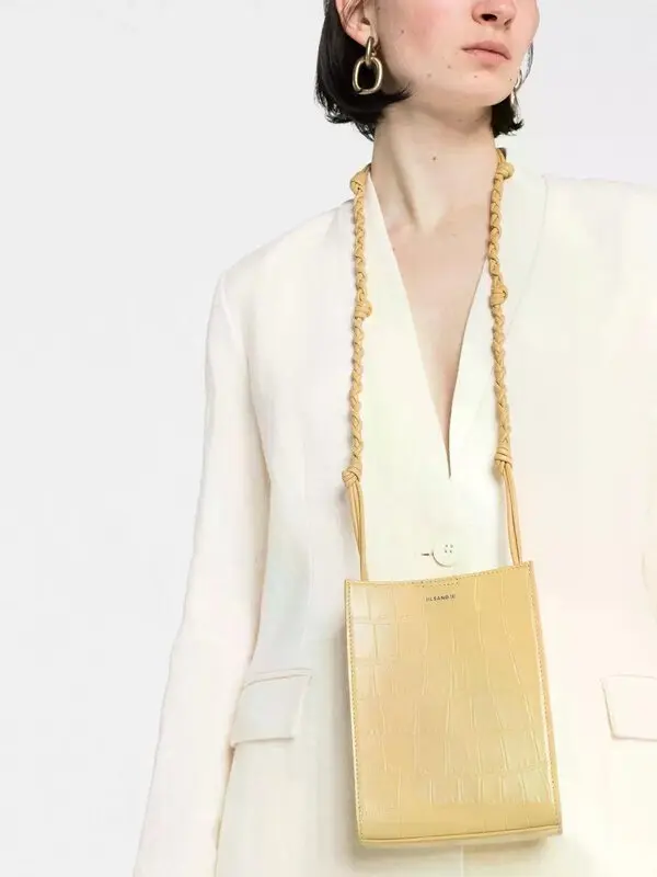 JIL SANDER Tangle Croc-effect Crossbody Bag - Yellow