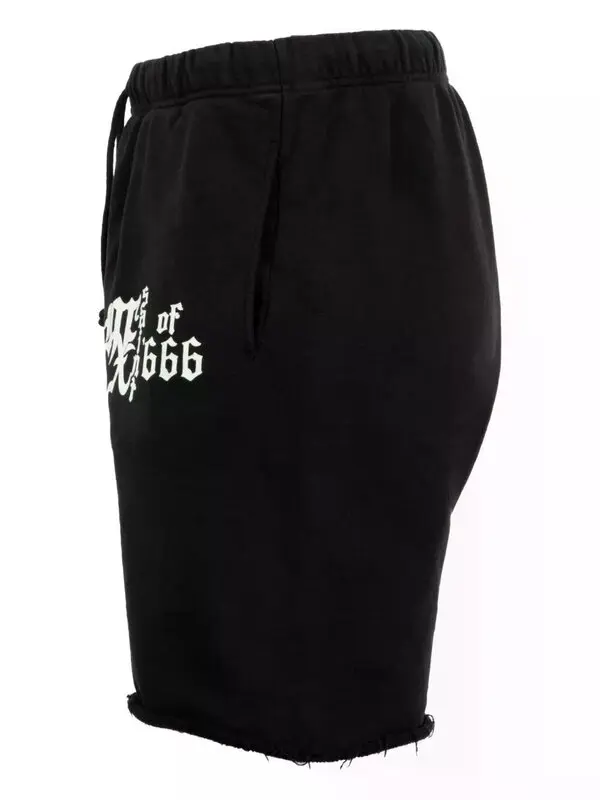 SAINT MXXXXXX Logo-print Track Shorts - Black