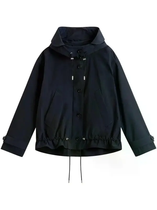 Woolrich Short Parka With Drawstring Hood - Blue