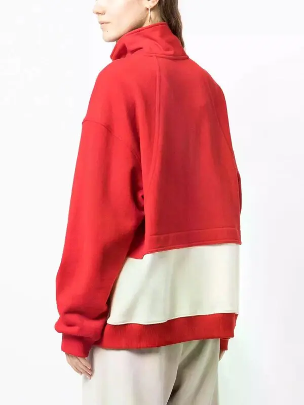Goen.j Contrast-panel Half-zip Sweatshirt