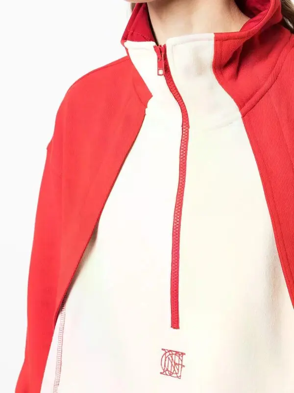 Goen.j Contrast-panel Half-zip Sweatshirt