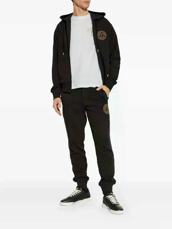 Versace Logo-embroidered Hoodie - Black